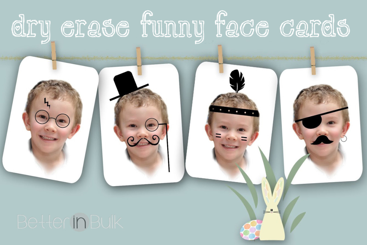 Easy Spring Craft for Kids: Dry Erase Funny Face Cards