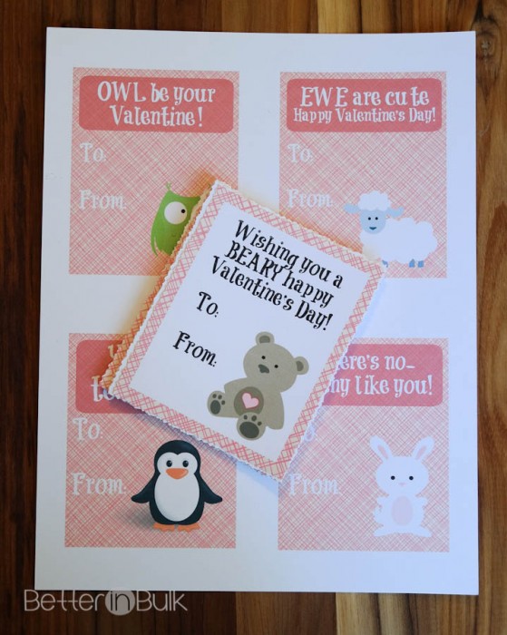 Cute Animal Valentine’s Day Cards {Free Printable}