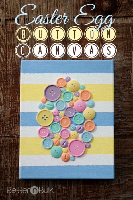 DIY Spring Easter Egg Button Canvas
