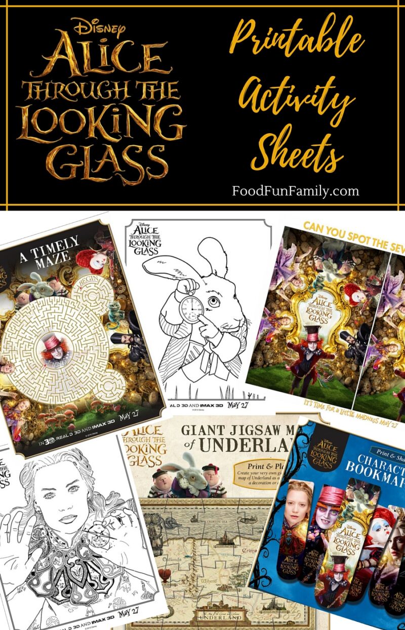 Alice Through the Looking Glass Activity Sheets